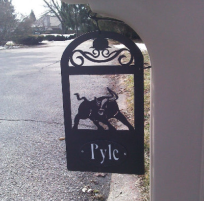 Custom Metal Bull Shaped Personalized Mail Box Sign - Circle City ...