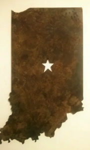 LARGE INDIANAPOLIS STAR INDIANA CUSTOM METAL SIGN PLAQUE WALL ART STATE ...