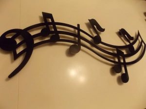 36″ CUSTOM METAL MUSIC NOTES WALL ART HOME DECOR 3 FEET CUSTOM FINISH ...