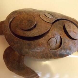 SEA TURTLE 3D METAL SCULPTURE ART FREE STANDING HANDCRAFTED YARD GARDEN ...