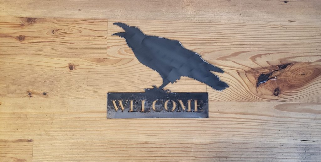 Raven Welcome Sign – Circle City Metalworks