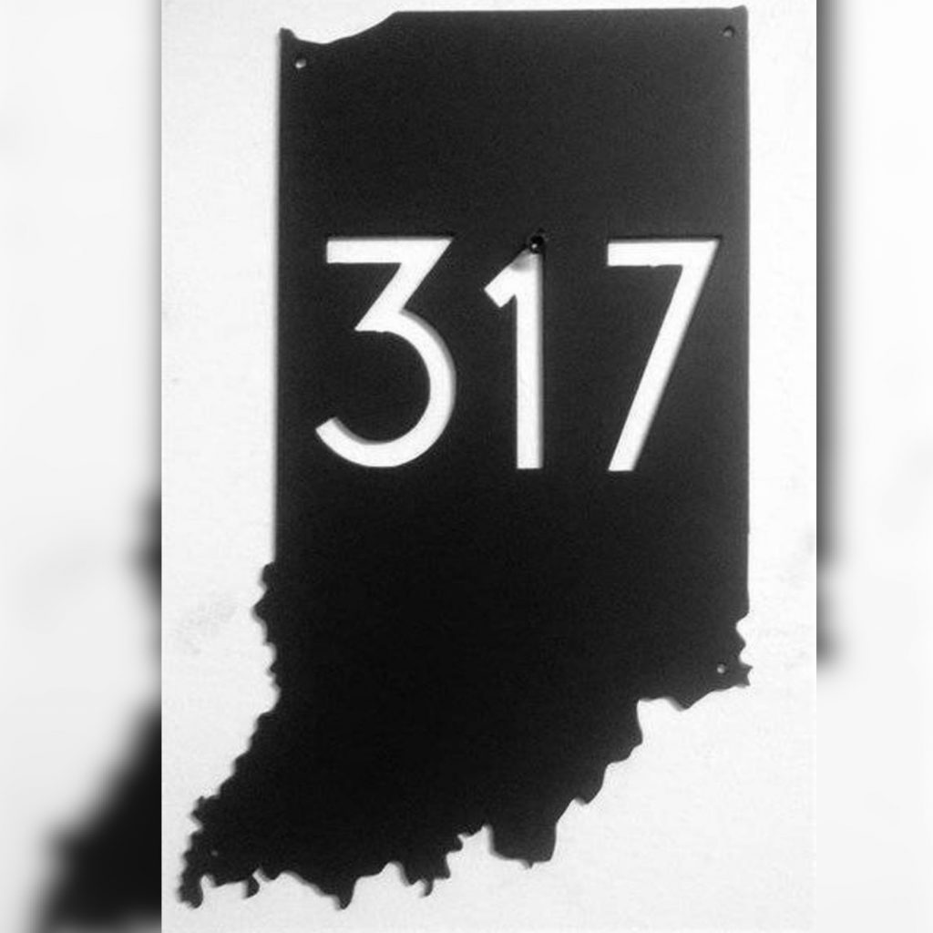 317 Indiana Shaped Sign - Circle City Metalworks