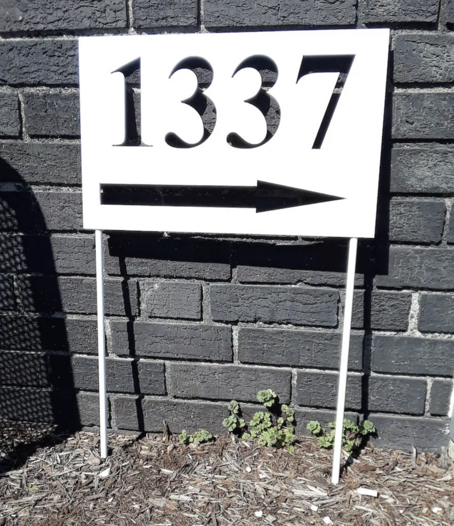 Large Directional Address Sign – Circle City Metalworks