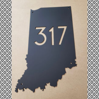 317 Indiana Shaped Sign - Circle City Metalworks
