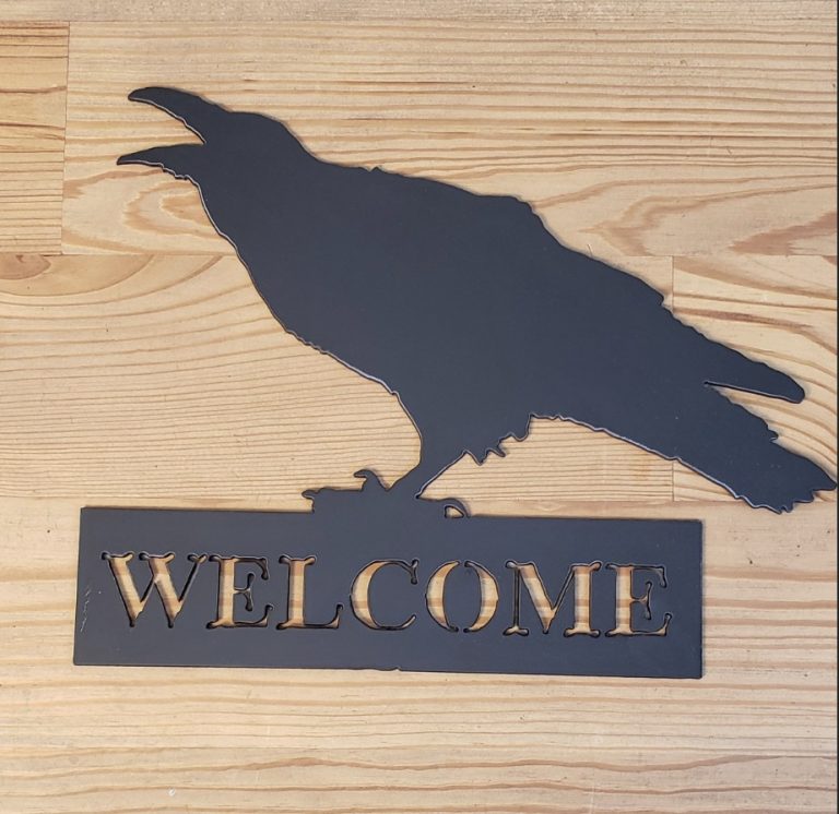 Raven Welcome Sign – Circle City Metalworks