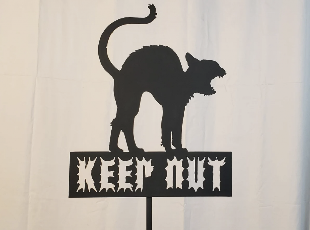 Angry Cat – Keep Out Metal Sign – Circle City Metalworks