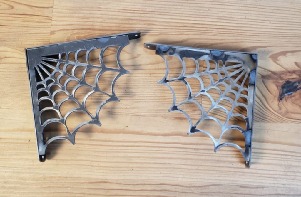 Metal Spider Web Shelf Bracket Set (2) 7″ – Circle City Metalworks