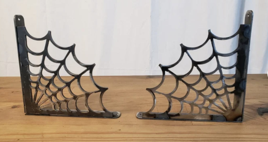 Metal Spider Web Shelf Bracket Set (2) 7″ – Circle City Metalworks