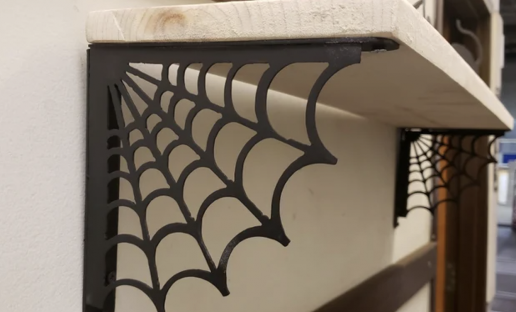 Metal Spider Web Shelf Bracket Set (2) 7″ – Circle City Metalworks