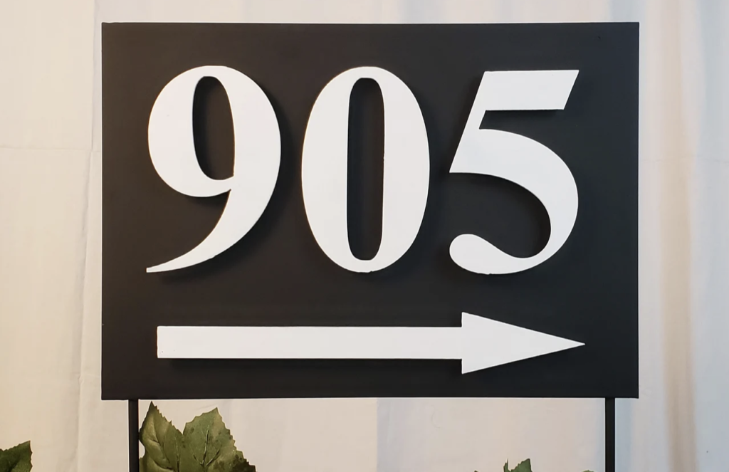 Medium Address Sign Custom Metal Sign w/ Floating Numbers and ...