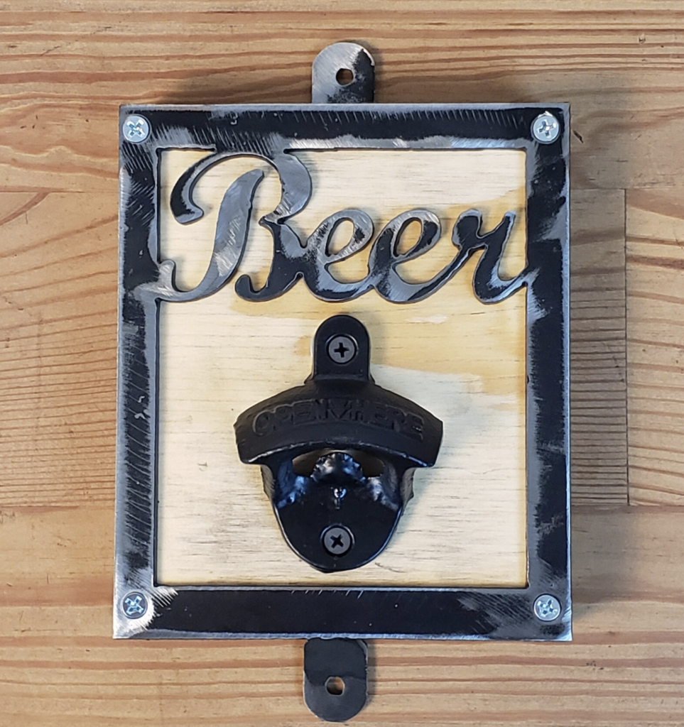 Bottle Opener and Wood Beer Sign – Circle City Metalworks